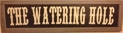 THE WATERING HOLE Western Bar Sign Black Gray Rustic look Wood Frame Free Ship! | eBay
