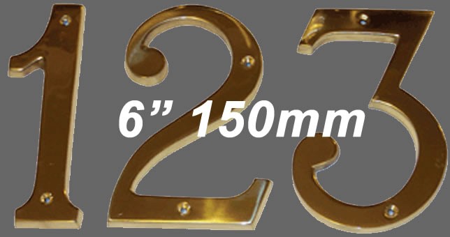 QUALITY LARGE SOLID BRASS HOUSE DOOR NUMBERS NUMERALS 6 150 Mm EBay quality-large-solid-brass-house-door-numbers-numerals-6-150-mm-ebay