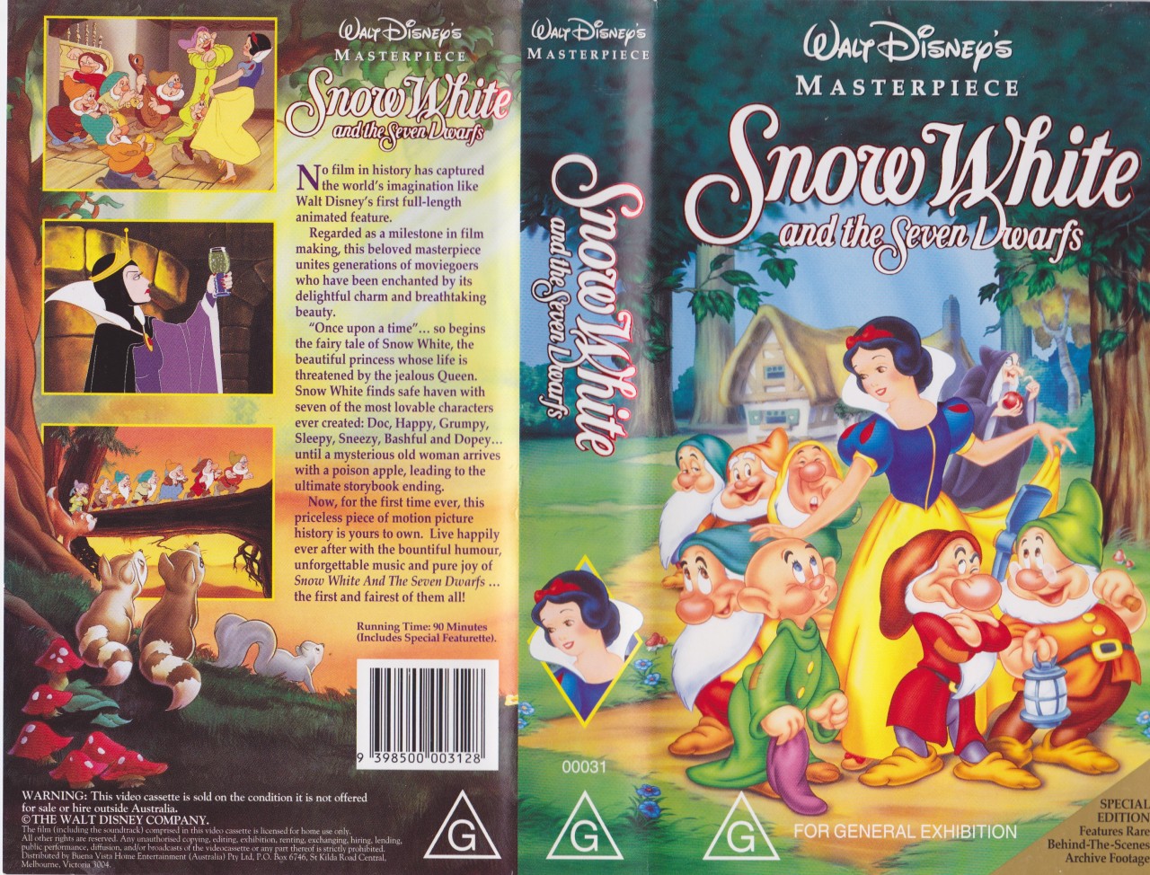 Walt Disney Classic Snow White And The Seven Dwarfs Vhs Video Tape Eur