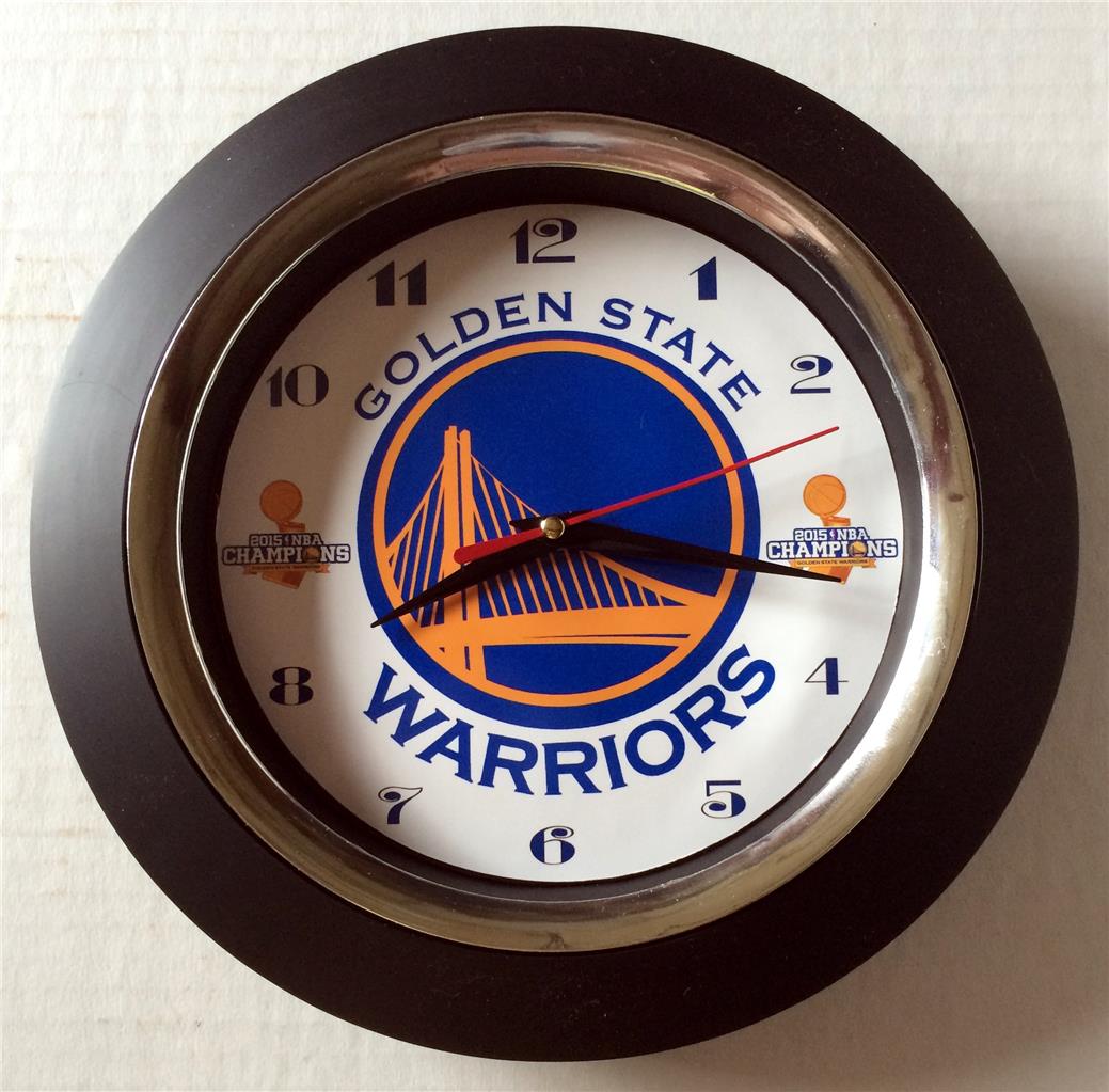 GOLDEN STATE WARRIORS 2015 NBA CHAMPIONS WALL CLOCK GOLDEN STATE WARRIORS 2015 NBA CHAMPIONS WALL CLOCK