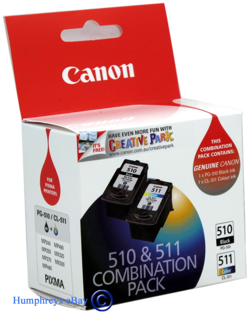 New Genuine Ink Cartridge - Canon 510 & 511 Combo Pack