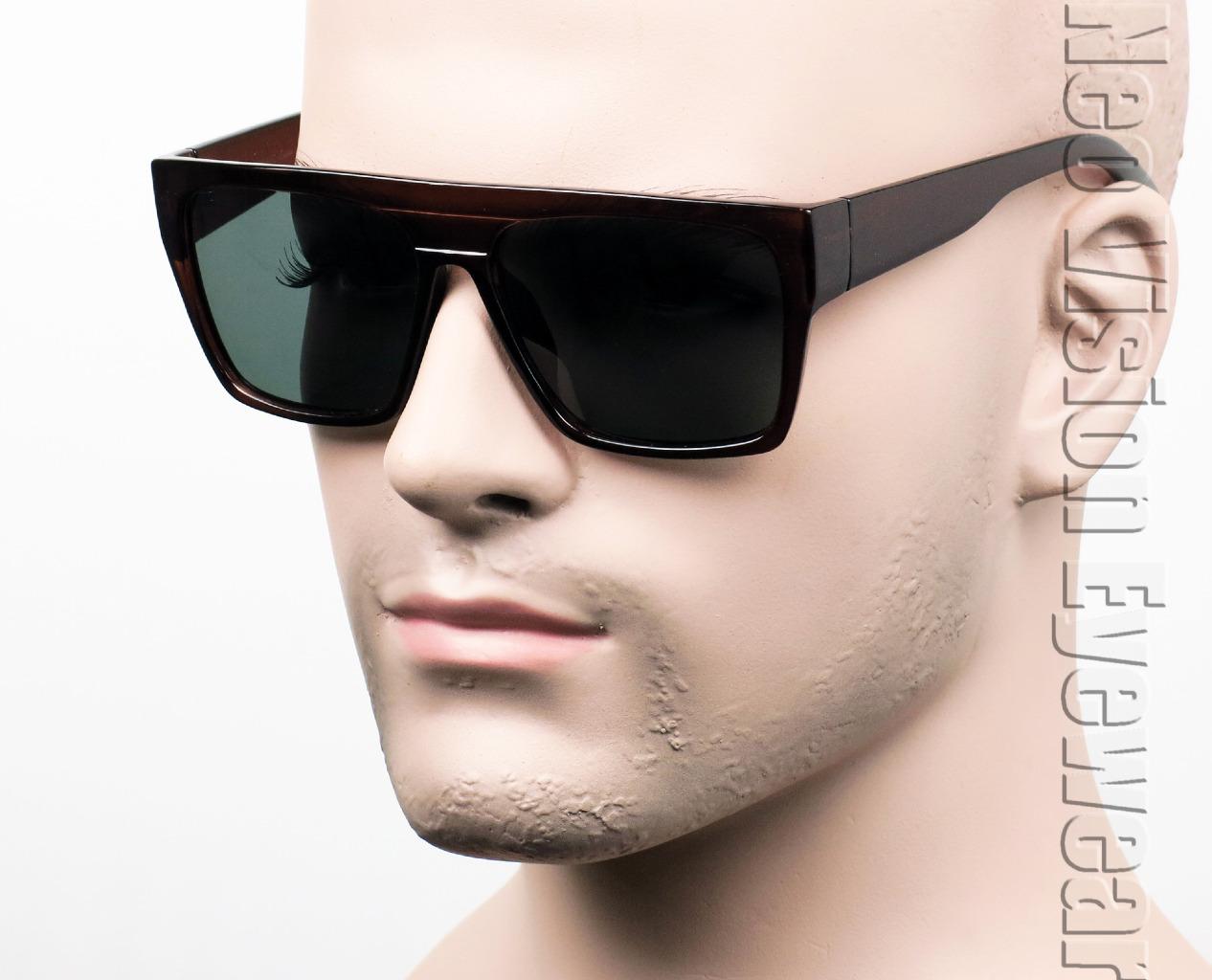 Large Square Flat Top Cholo Real Glass Retro Gangster Loc Style