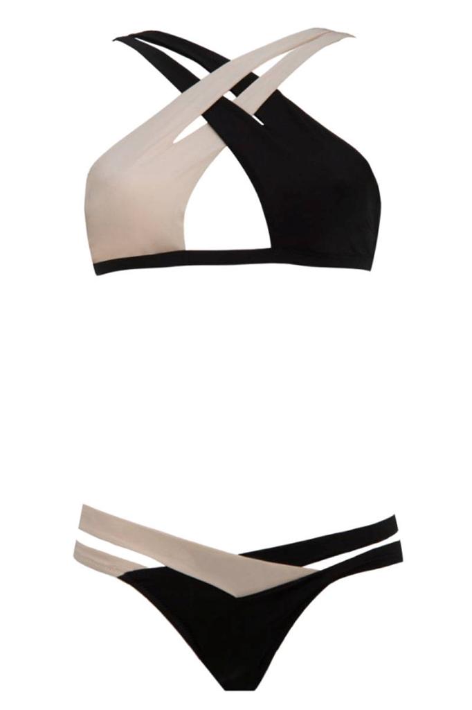 Sexy Black Bikini Strappy Cut Out Monokini Swimsuit Swimwear Sz S M L 8