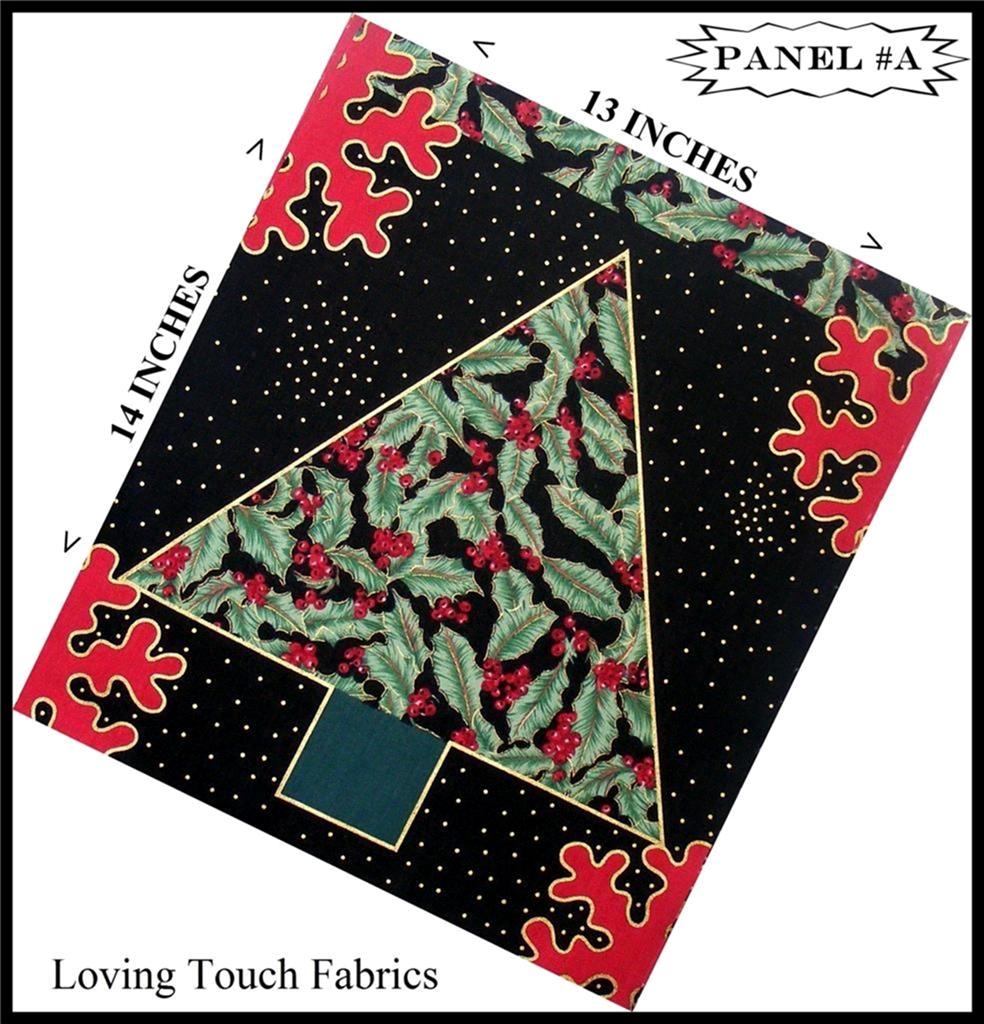 Rare Artsy Retro Christmas Tree Fabric Panels 13x 14ea Make A Selection