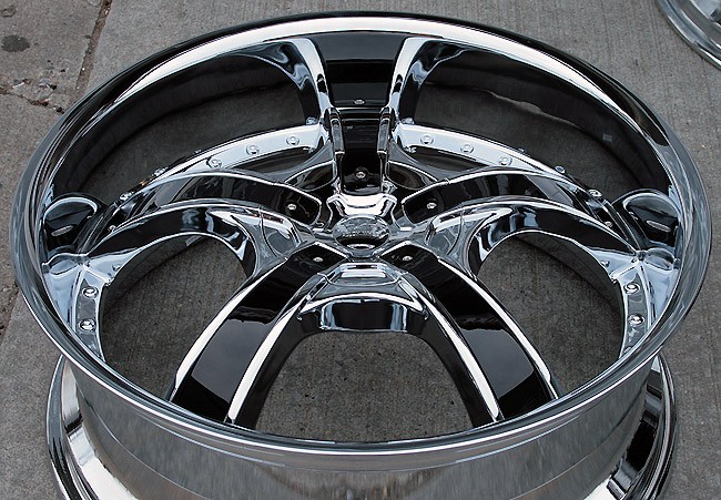 20 Starr 663 Chrome Wheels Rims Tires Package With Black Inserts 5x108