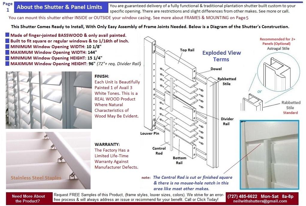 Plantation Shutter Sizes at James Roush blog