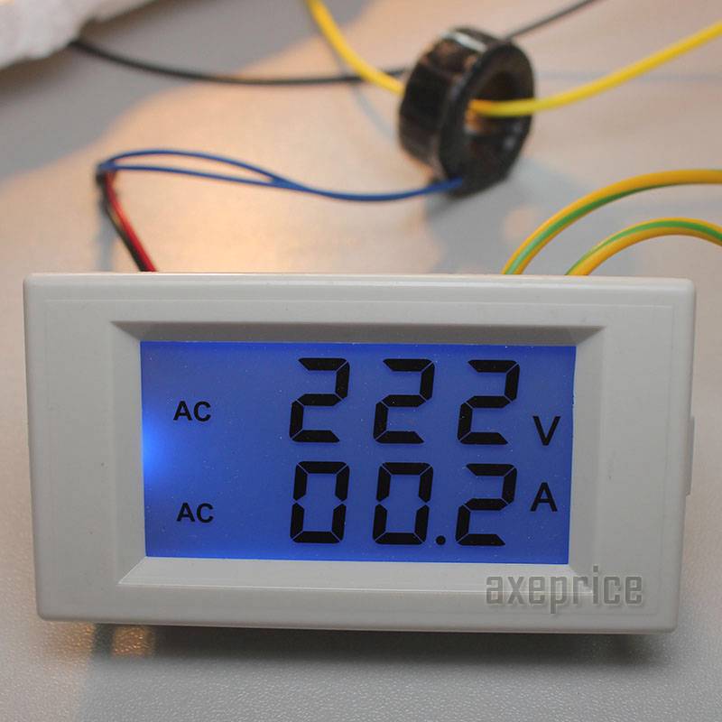 New Ac Digital Ammeter Voltmeter Lcd Panel Amp Volt Meter 100a 300v