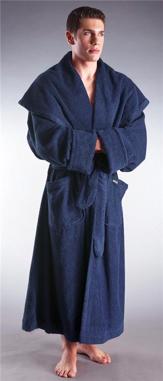 Mens Hooded Long Terry Cotton Monk Bathrobe Robe Ebay