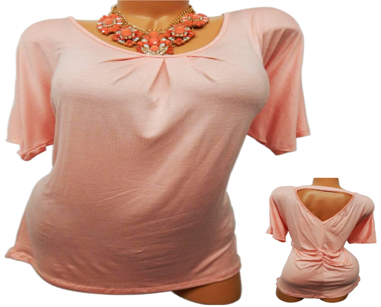 Sexy Light Weight Ruched Open Back Slimming Womens Plus Size Top 1x L 2x L 3x L Ebay