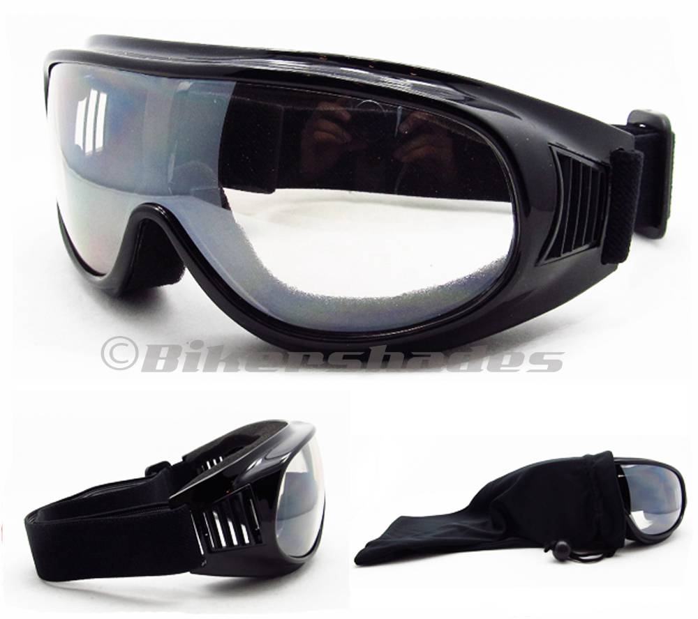 Motorcycle Goggles Fit Over Rx Glasses Yellow Clear Smoke Lens Ski
