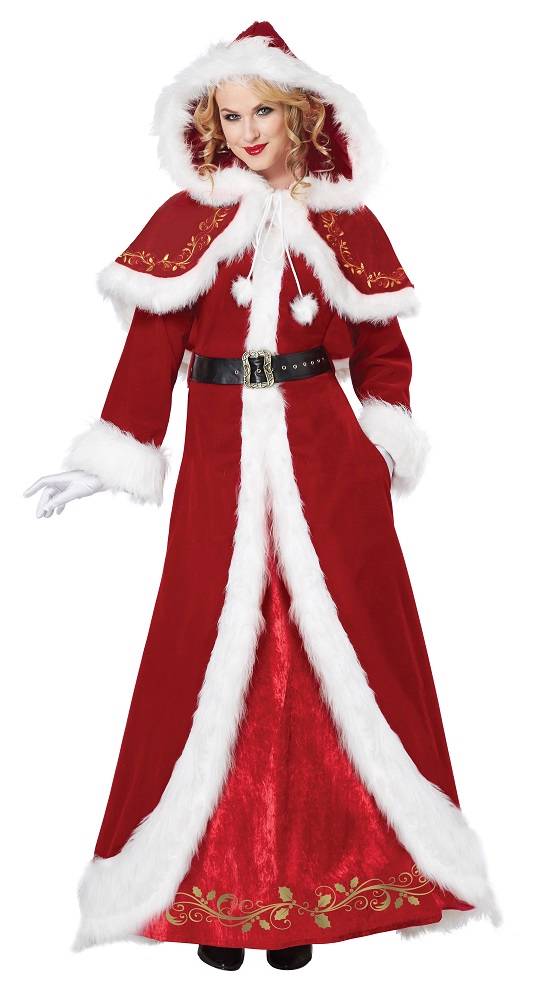 Womens Professional Plush Mrs Santa Claus Fancy Dress Christmas Costume