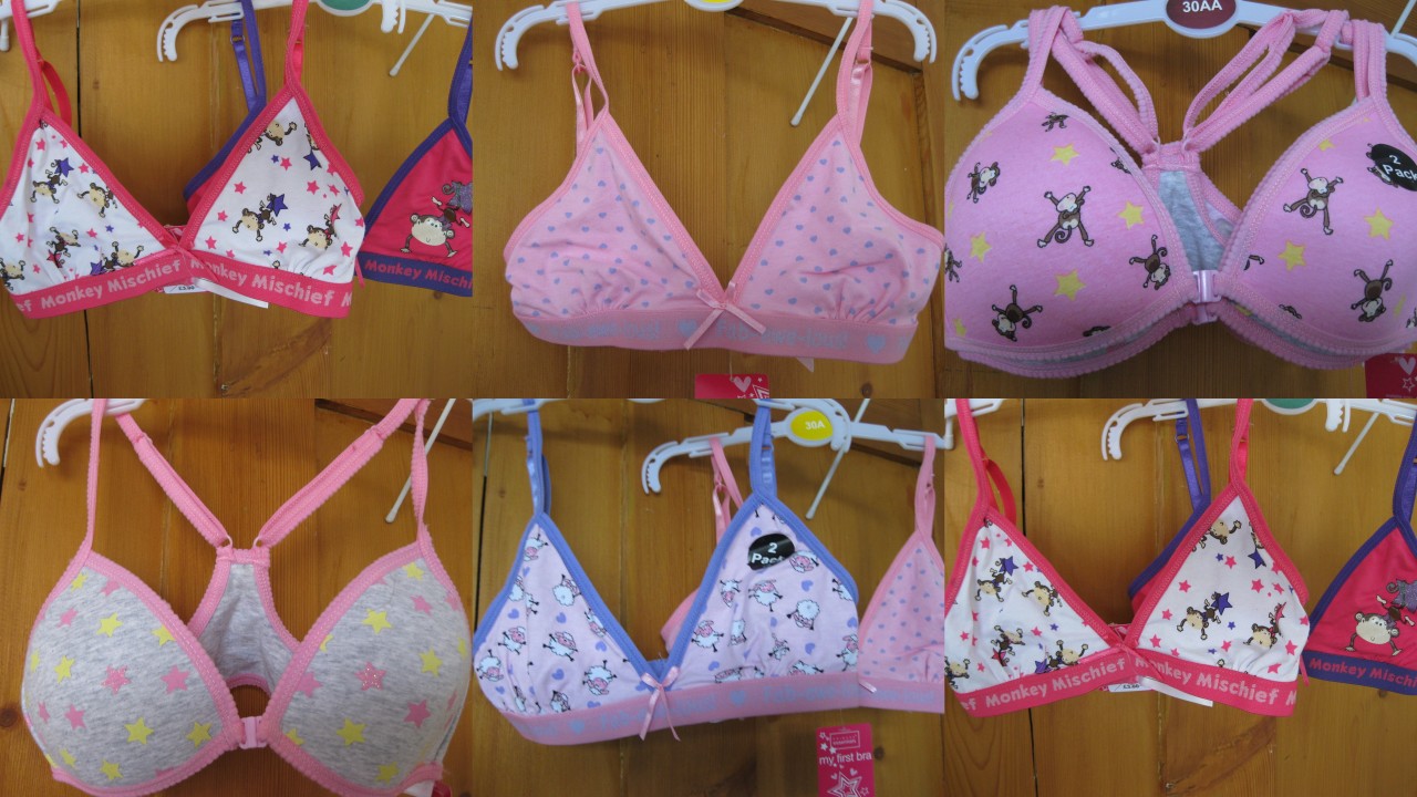 2 PACK GIRLS MY FIRST BRA LOTS OF STYLES MONKEY HEART DIAMANTE 28A 30A 30AA BNWT | eBay