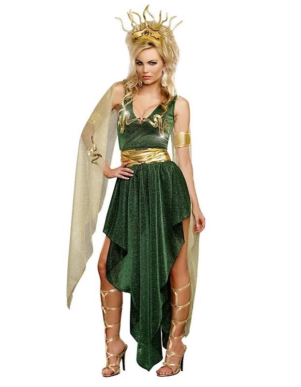 Medusa Costume Sexy Mythical Goddess Halloween Fancy Dress Complete New