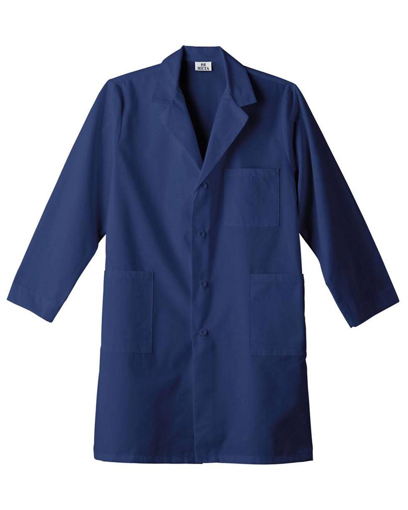 META LAB COAT NAVY BLUE 40 UNISEX JACKET COAT LABCOAT POCKETS STYLE