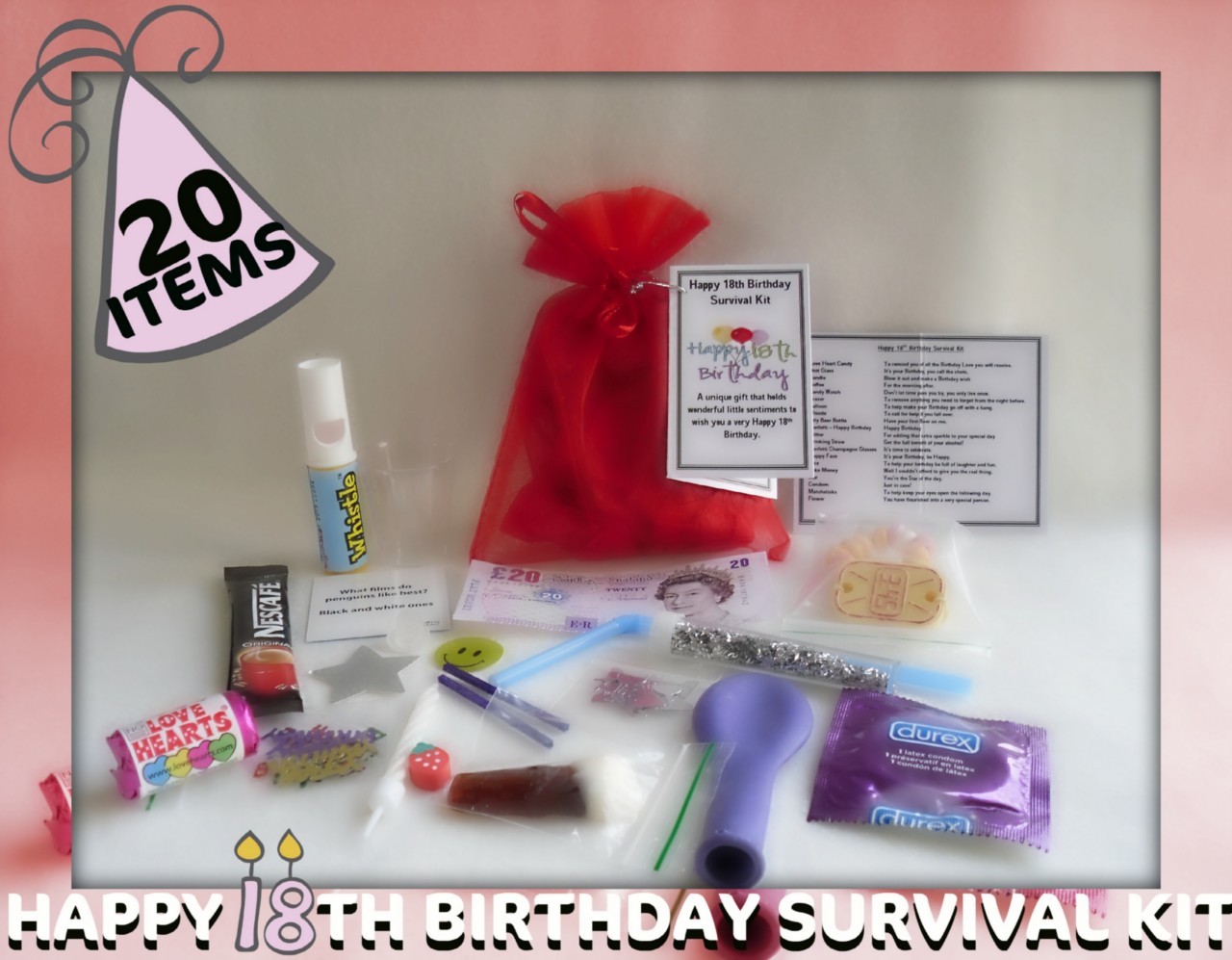 Happy 18th Birthday Novelty Survival Kit An Unusual Fun Novelty T