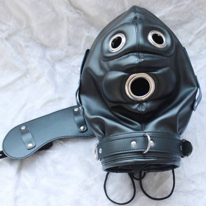 Lockable Soft Leather Gimp Bondage Hood Sensory Deprivation Mask Gag Blindfold Ebay
