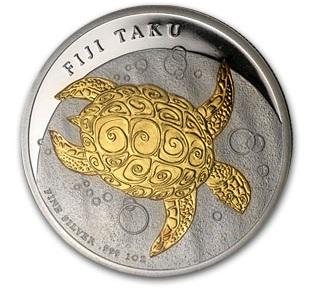 FIJI FIJI TAKU TURTLE OZ SILVER K GOLD GILDED COIN NEW ZEALAND MINT EBay
