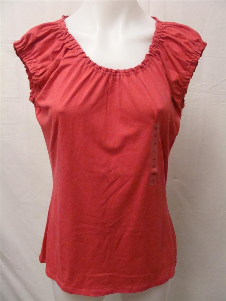 Ann Taylor Loft Womens C8787 Gathered Elastic Cap Sleeve Top Multi