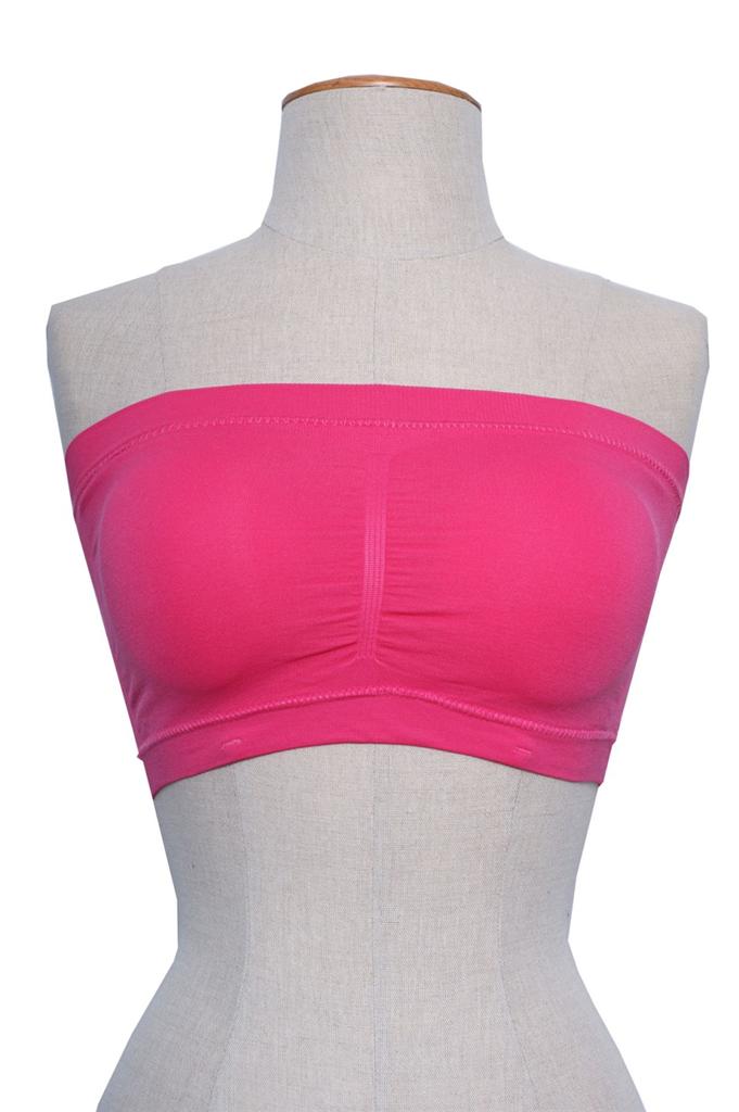 Women Strapless Layering Basic Stretch Sports Bra Bandeau Top Pad One