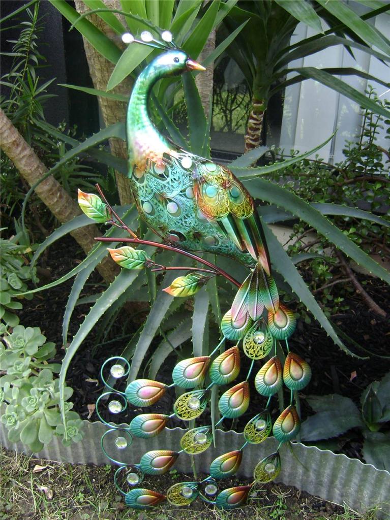Peacock Wall Art Large Metal Peacock Wall Plaque 81cm Hanging Peacock Metal Art Ebay