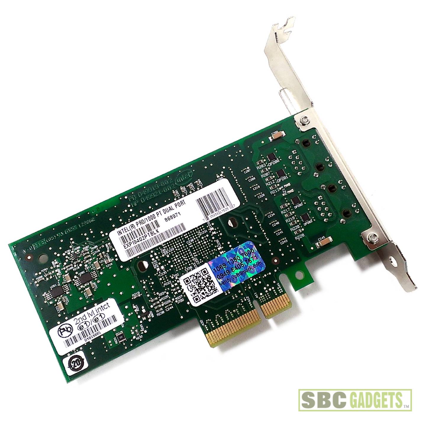 Intel Pro/1000 PT Dual-Port Gigabit Ethernet PCIe NIC (CPU-D49919 ...