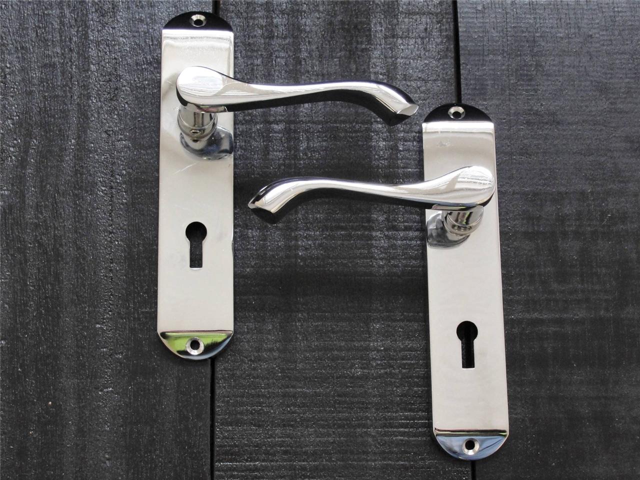Genoa Door Handles - Polished Chrome or Satin Chrome + Latch, Lock or ... Genoa Door Handles - Polished Chrome or Satin Chrome + Latch, Lock or ...