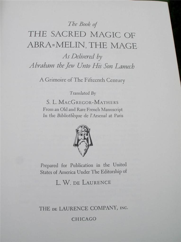 SACRED MAGIC ABRAMELIN THE MAGE RARE 1948 HEBREW MAGIC ALEISTER CROWLEY ...