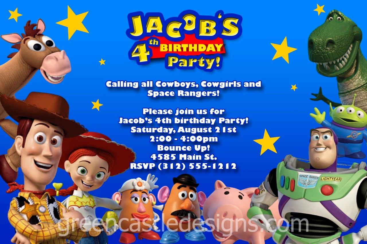Toy Story Invitation Custom Personalized Birthday Party Invite 