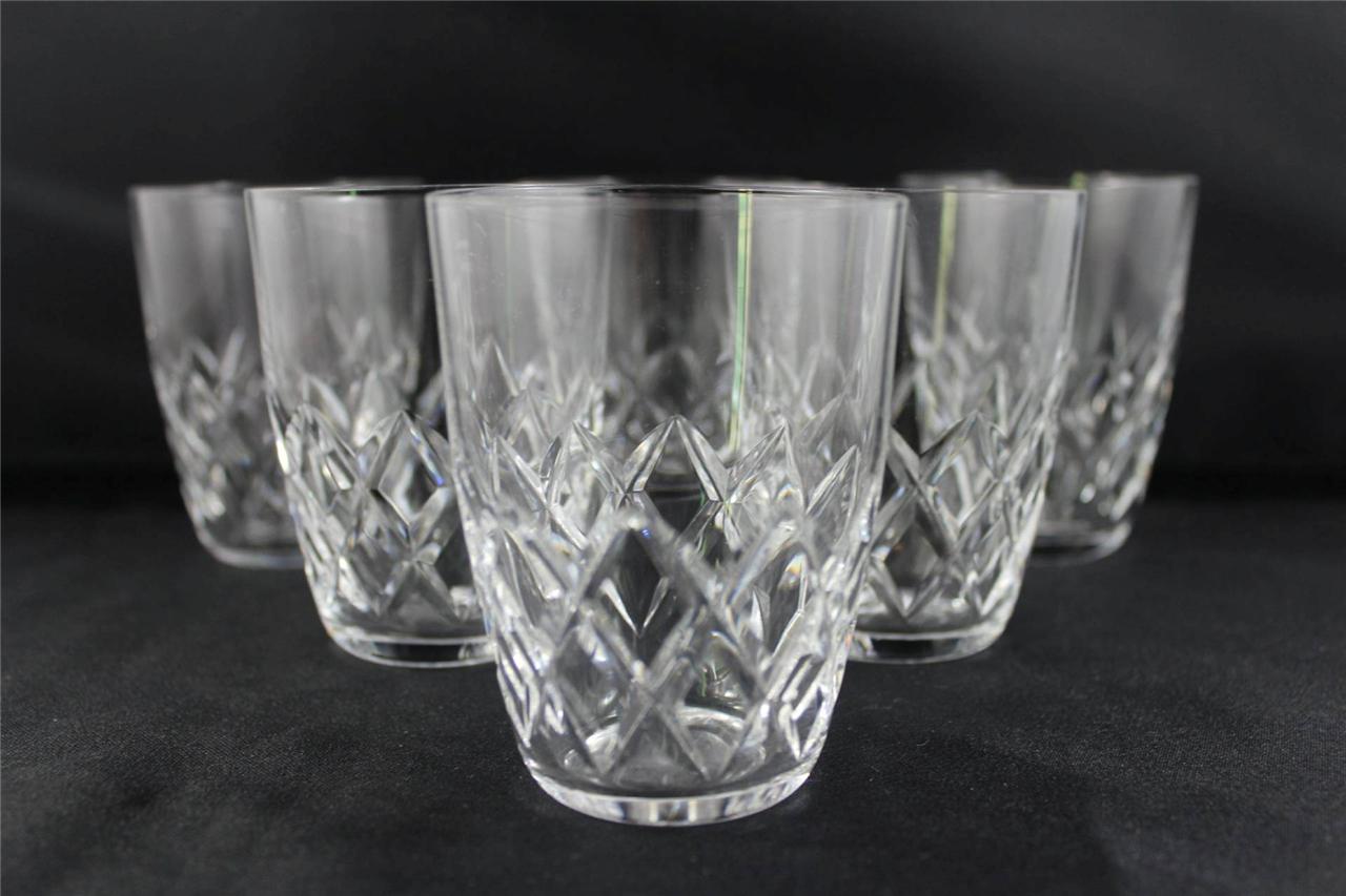 Vintage Set Of Diamond Cut Crystal Water Glasses Ebay