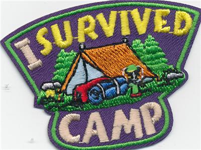 Girl Boy Cub I SURVIVED CAMP Camping Fun Patches Crests Badges SCOUT GUIDE | eBay
