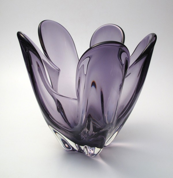 Vintage Italian Murano Purple Art Glass Vase Retro Mid Century Eames Era Ebay