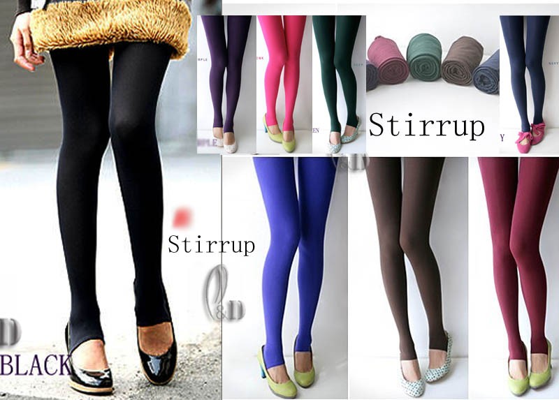 120d Opaque Withfoot Stirrup Footless Tights Pantyhose Stockings Hos002