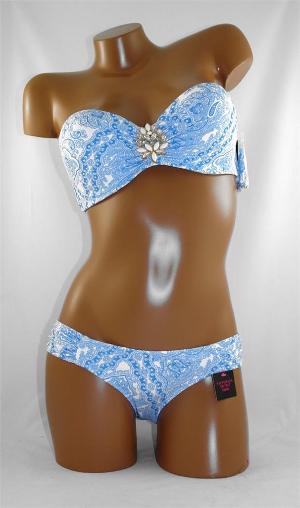 Victorias Secret Bandeau Bikini In Paisley Sz 32b 36b 36c 36d Xs S M