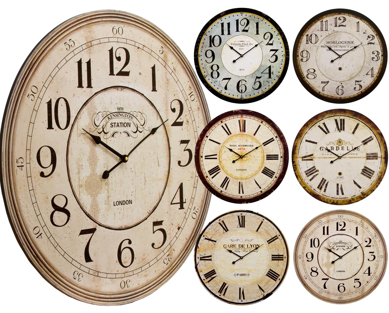 60cm Extra Large Wooden Wall Clock Vintage Retro Antique Shabby Chic ... 60cm Extra Large Wooden Wall Clock Vintage Retro Antique Shabby Chic ...