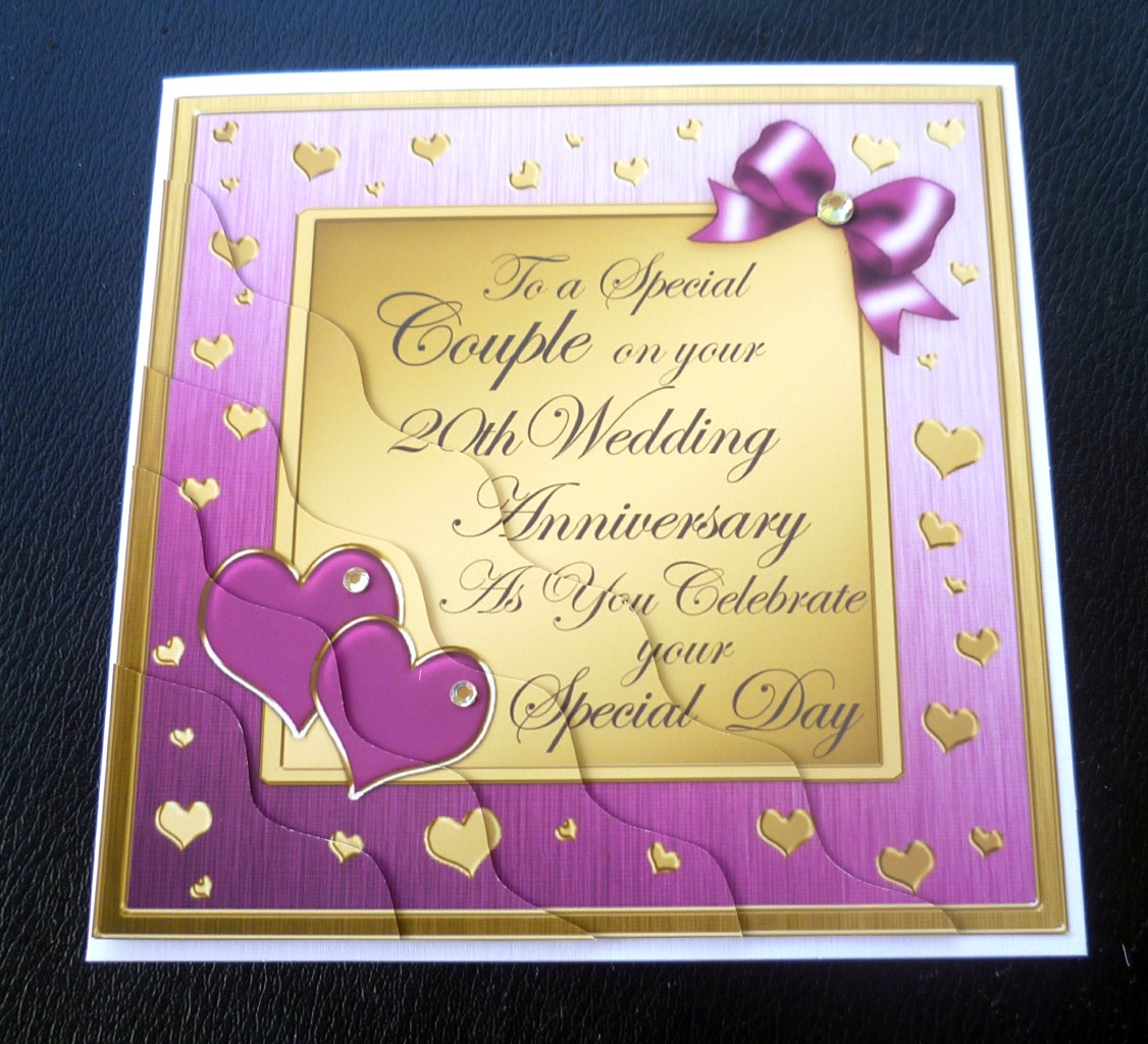 Special Couple 20th Wedding Anniversary Card Plum Gold Silver Or 