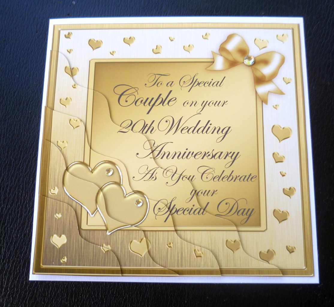 Special Couple 20th Wedding Anniversary Card Plum Gold Silver Or 