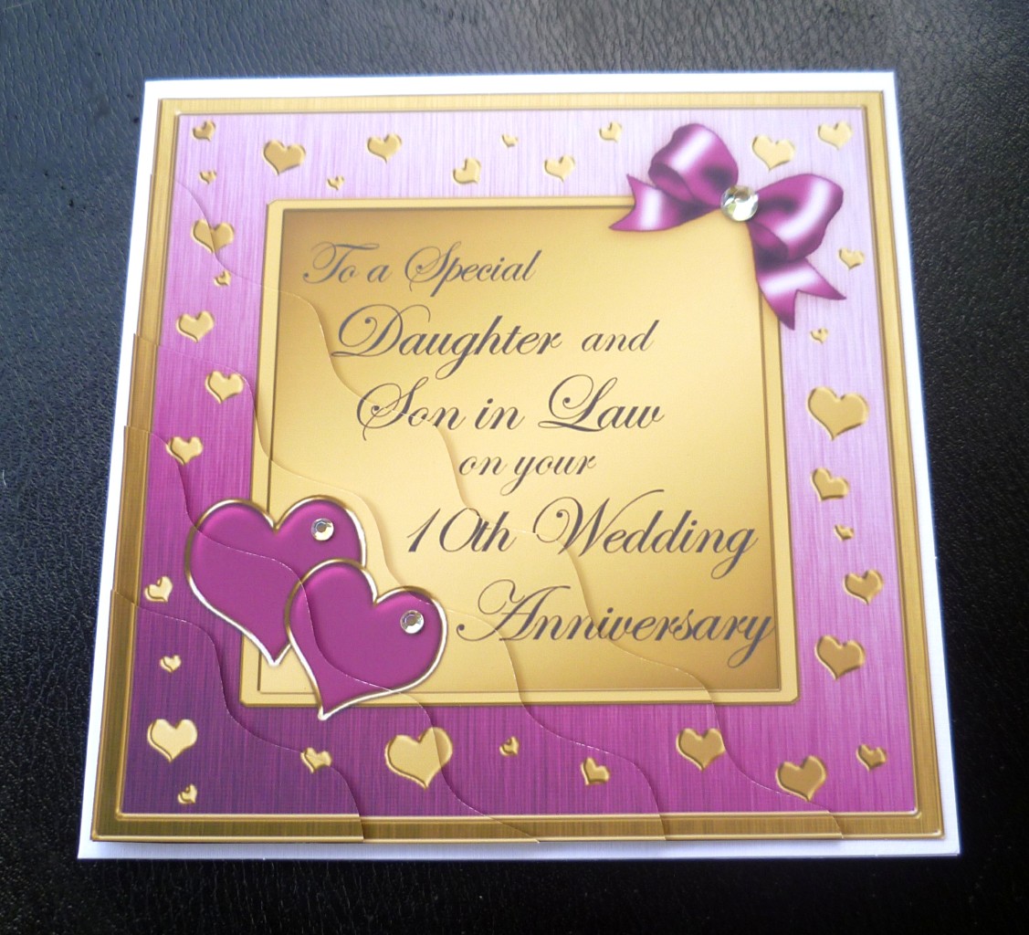 Daughter Son In Law 10th Wedding Anniversary Card 4 Colours EBay