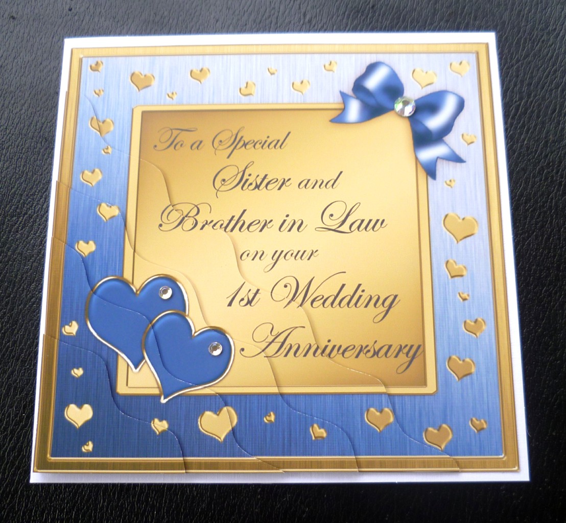Sister Brother In Law 1st Wedding Anniversary Card 4 Colours EBay