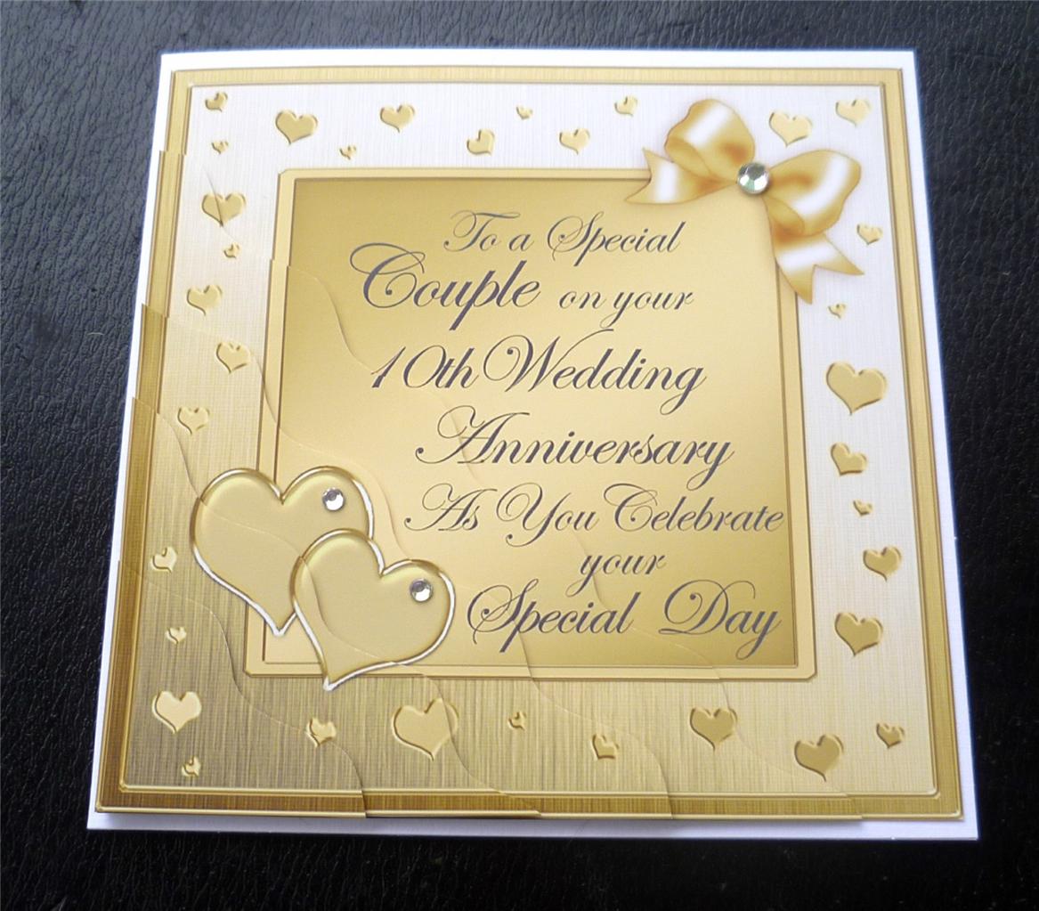 Special Couple 10th Wedding Anniversary Card 4 Colours EBay