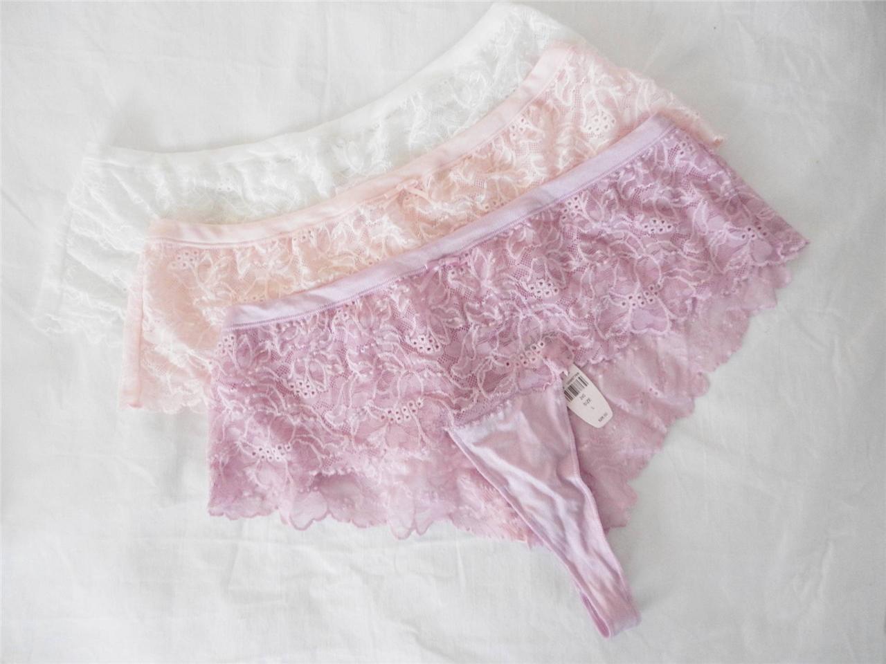 Victorias Secret Satin Lace Hipster Panties Sizes Xs S M L Ebay