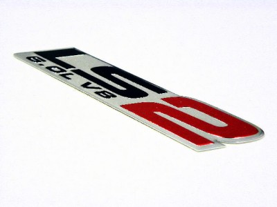 VMS 2 GM CHEVY CHEVROLET LS2 6 0L V8 ENGINE EMBLEMS BADGE CHROME SILVER
