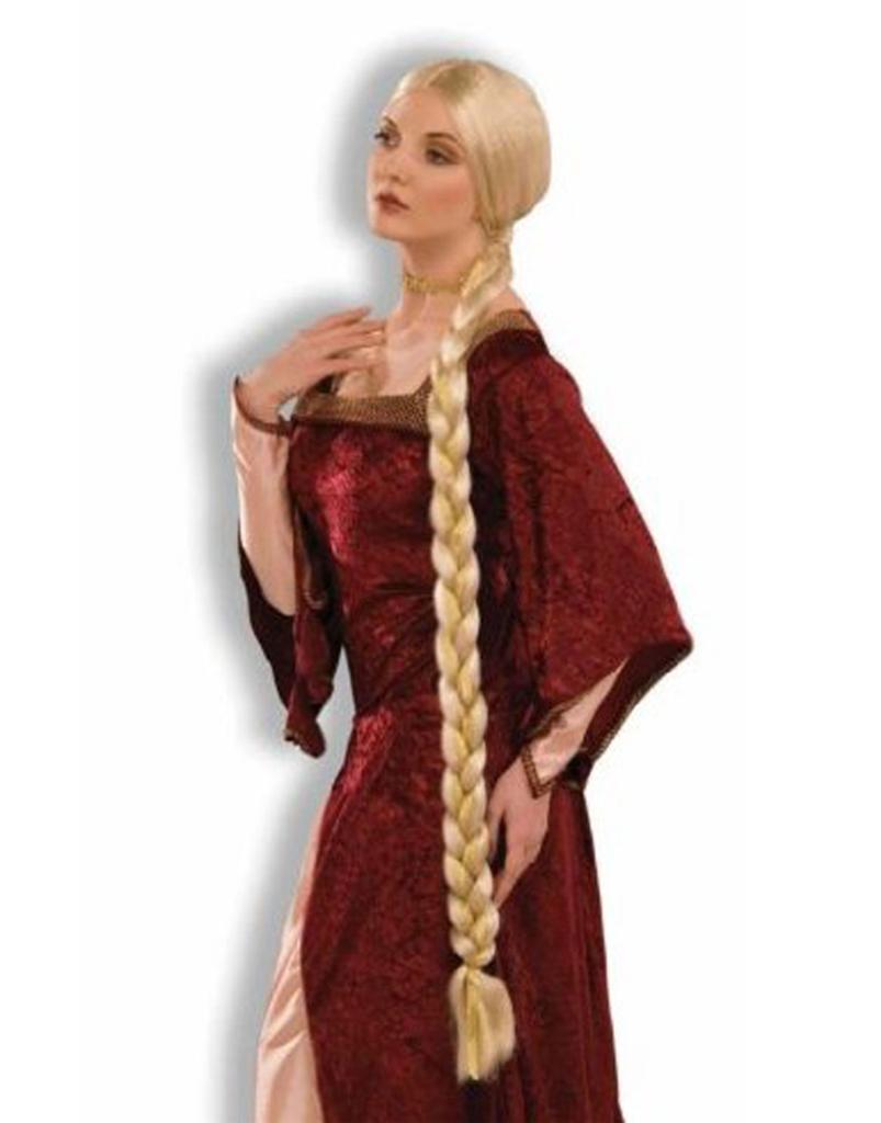 Ladies Extra Long Blonde Single109cm Plait Costume Wig Rapunzel Mermaid Princess Ebay