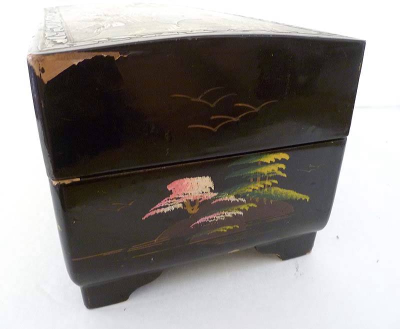 Vintage Black Lacquer Wood Asian Music Jewelry Box Japanese Oriental ... Vintage Black Lacquer Wood Asian Music Jewelry Box Japanese Oriental ...