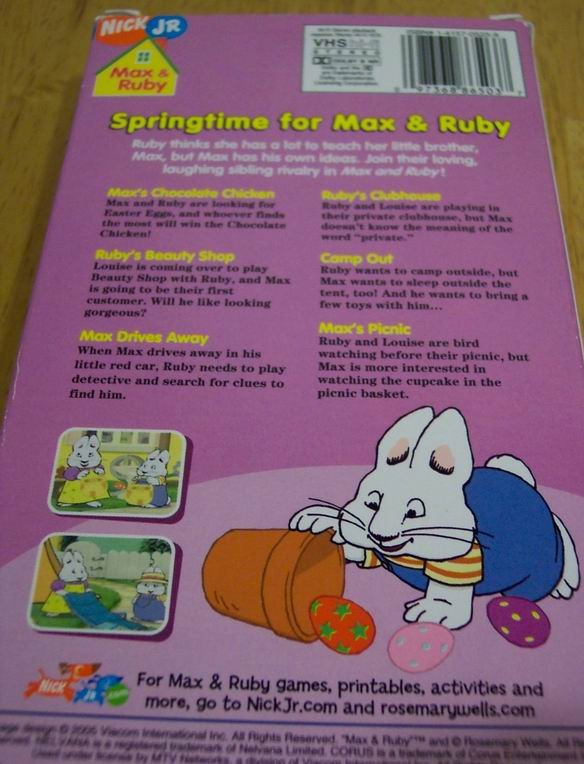 Max Amp Ruby Springtime For Max And Ruby Vhs Video Nick Jr Ebay