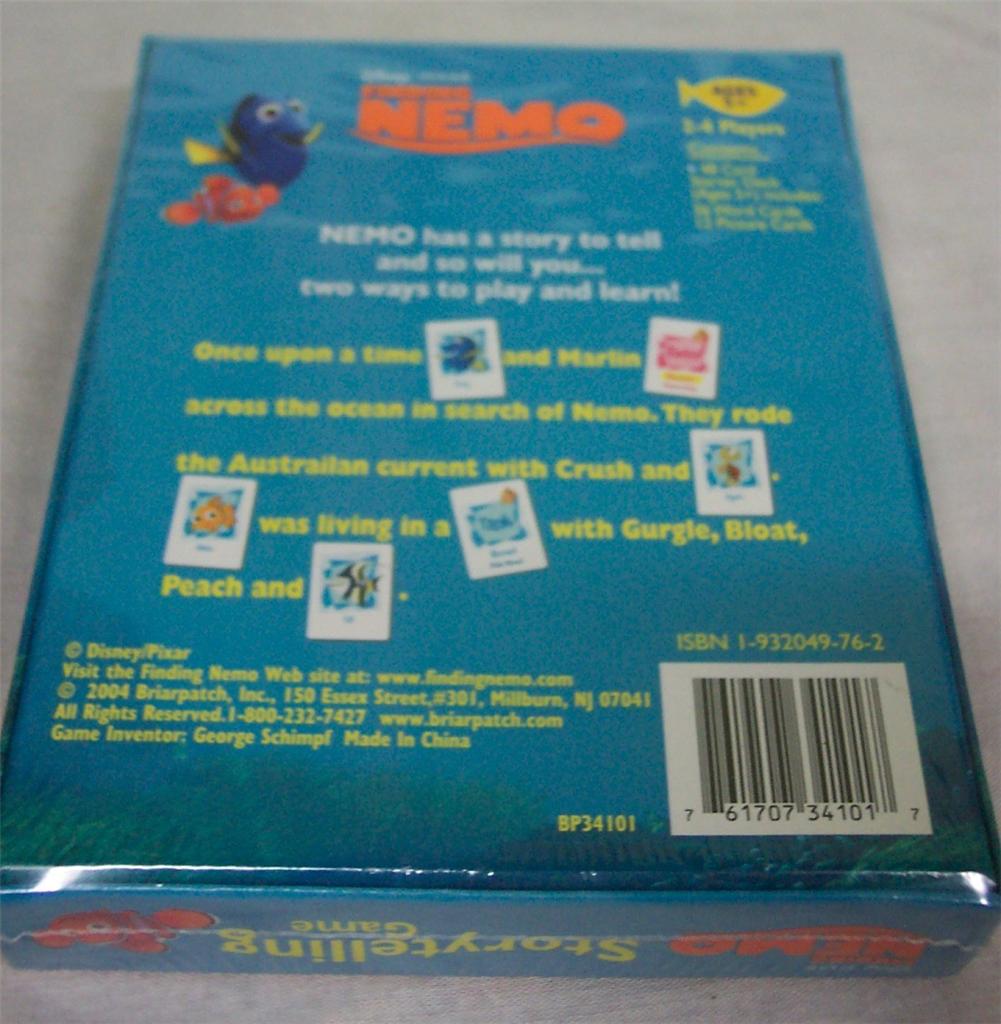 Walt Disney FINDING NEMO STORYTELLING GAME Card Game NEW | eBay