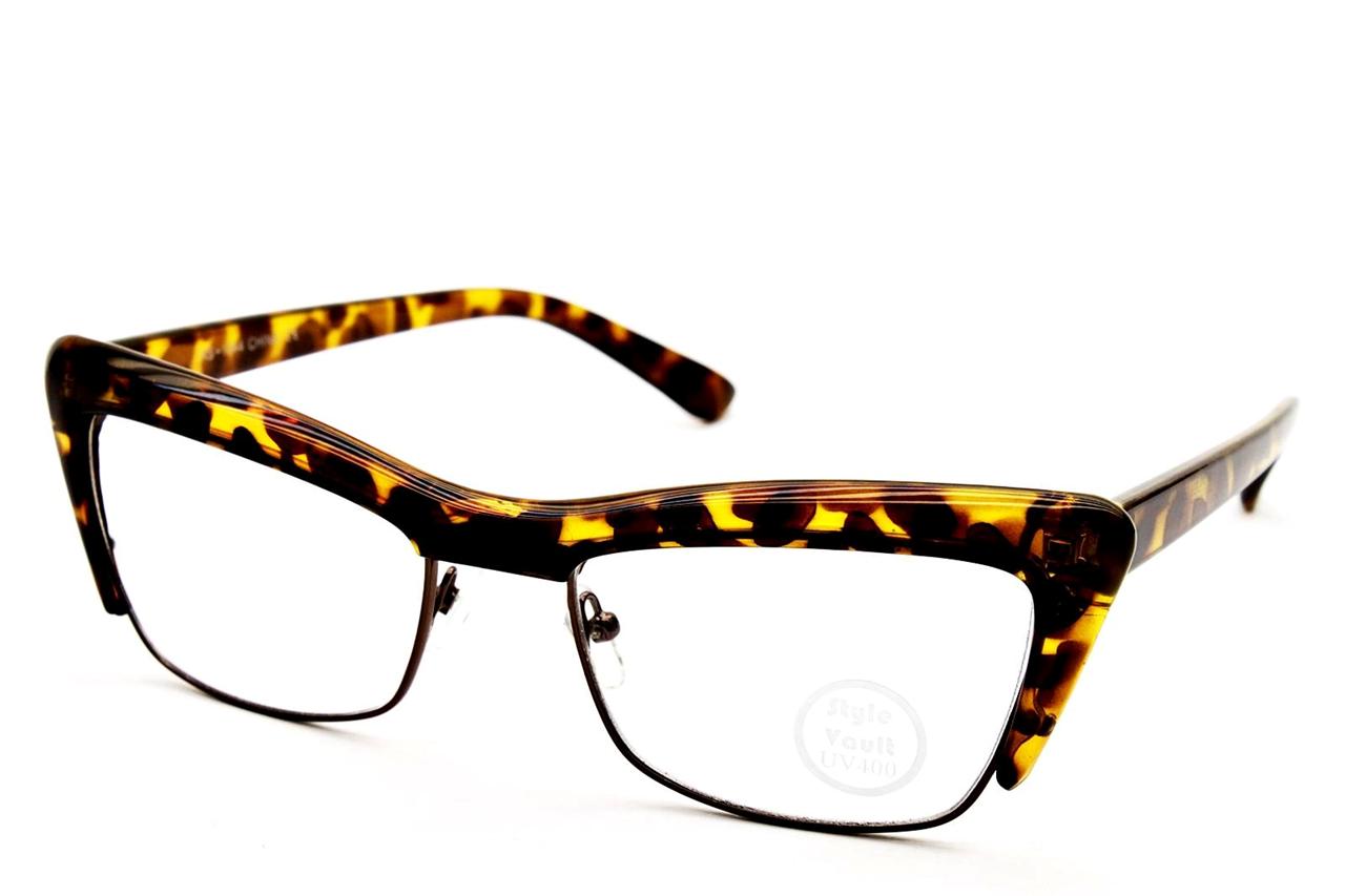 E427 Cateye Cat Eye Semi Rimless Metal Vintage Eyeglasses Sunglasses Womens Ebay
