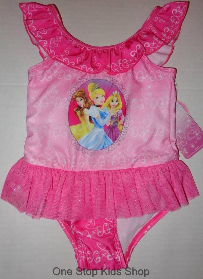 Disney Princess 2t 3t 4t 5t Bathing Swimsuit Swim Suit Ariel Belle