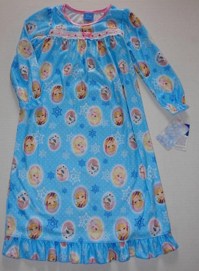 Frozen Girls 2t 3t 4t 4 6 8 10 Pjs Nightgown Pajamas Disney Anna Elsa