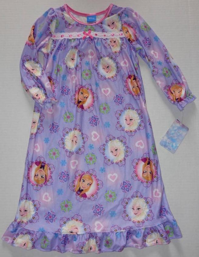Frozen Girls 2t 3t 4t 4 6 8 10 Pjs Nightgown Pajamas Disney Anna Elsa