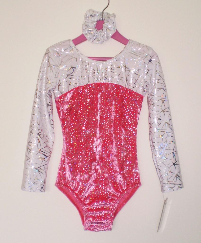 Pink Holographic Spot Long Sleeved Gymnastics Dance Leotard 2628 Ebay